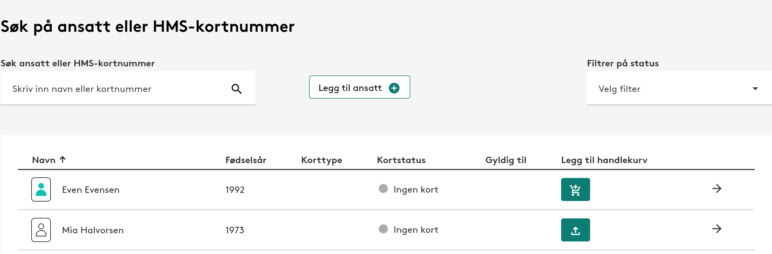 HMS-kort bestillingsløsning